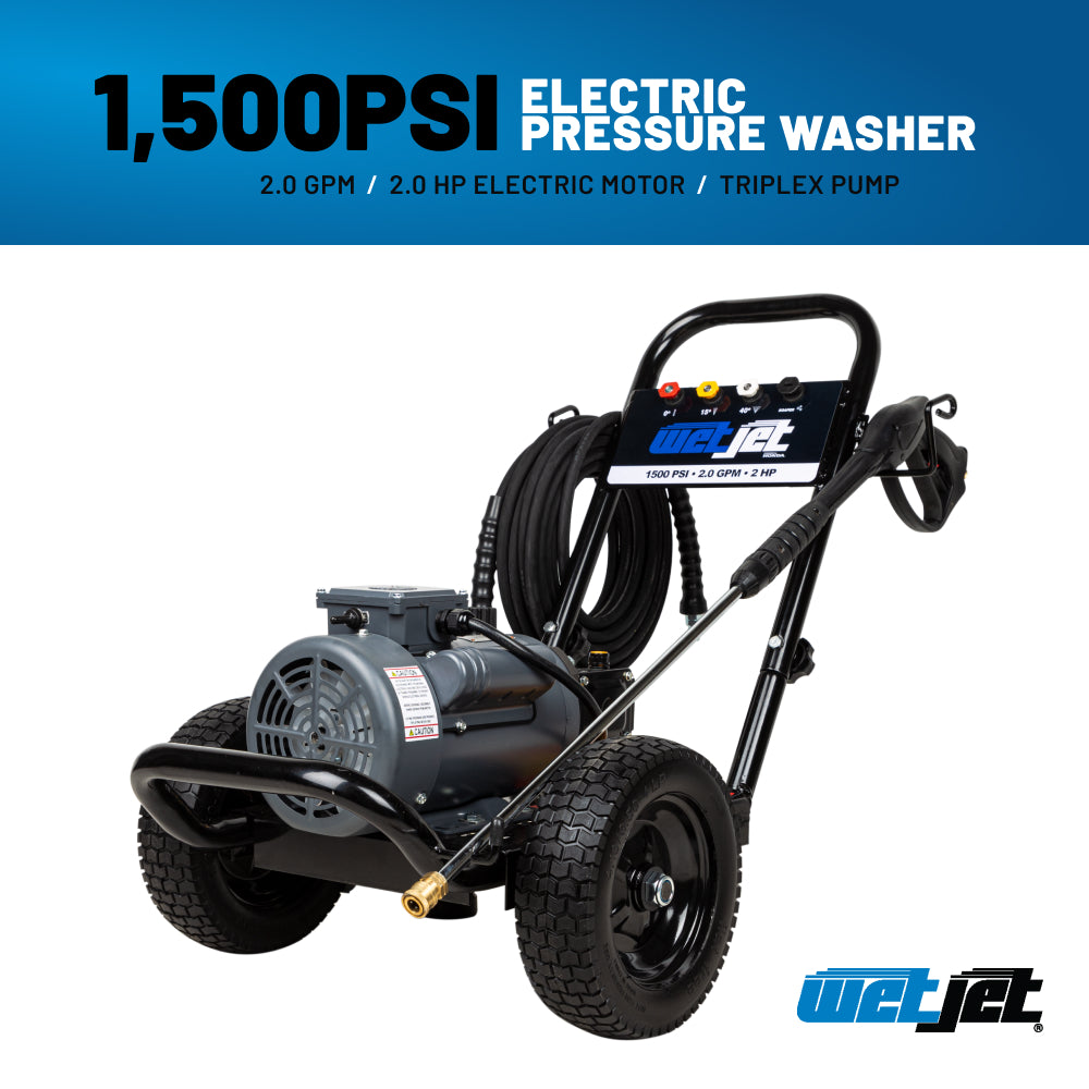 1500PSI 2.0GPM 2HP Electric Pressure Washer with Triplex Pump - WJ1520